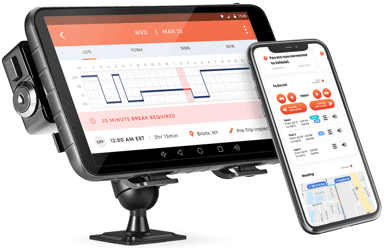 Electronic logbooks systems (ELOGs) and ELDs for truckers by EYERIDE